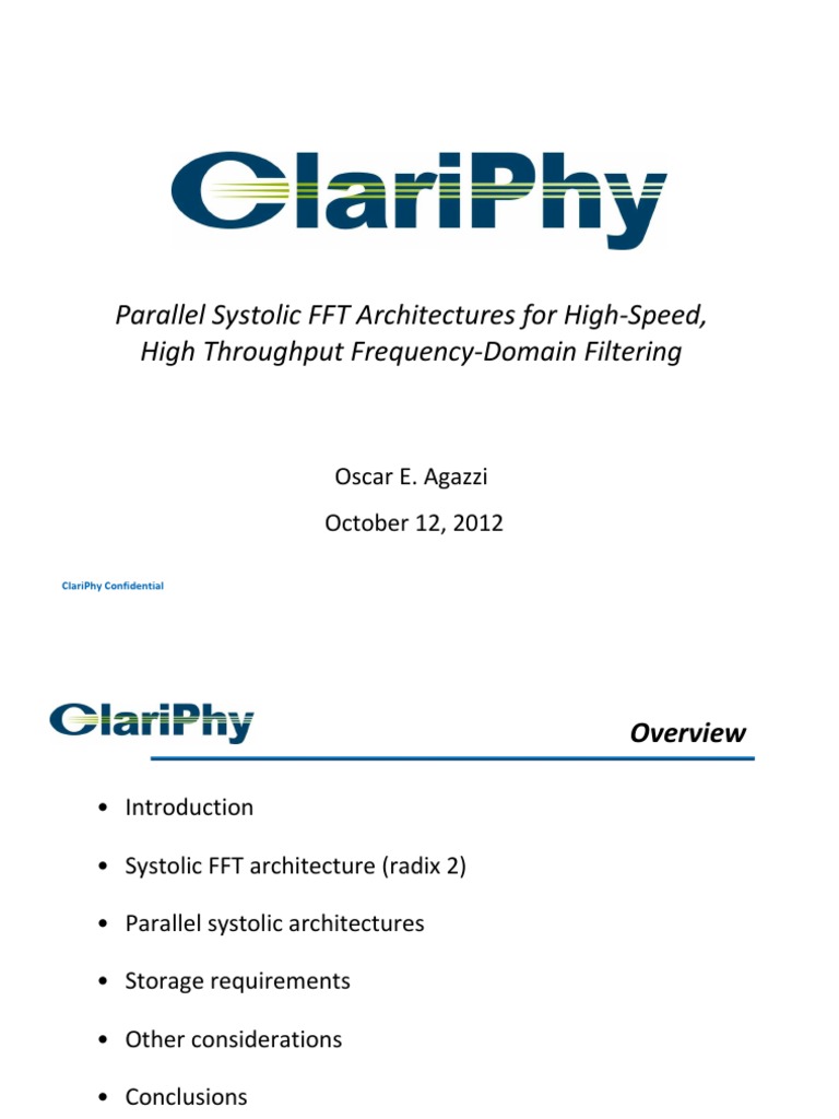 Parallel Systolic FFT Architectures | PDF | Fast Fourier Transform | Digital Signal Processing