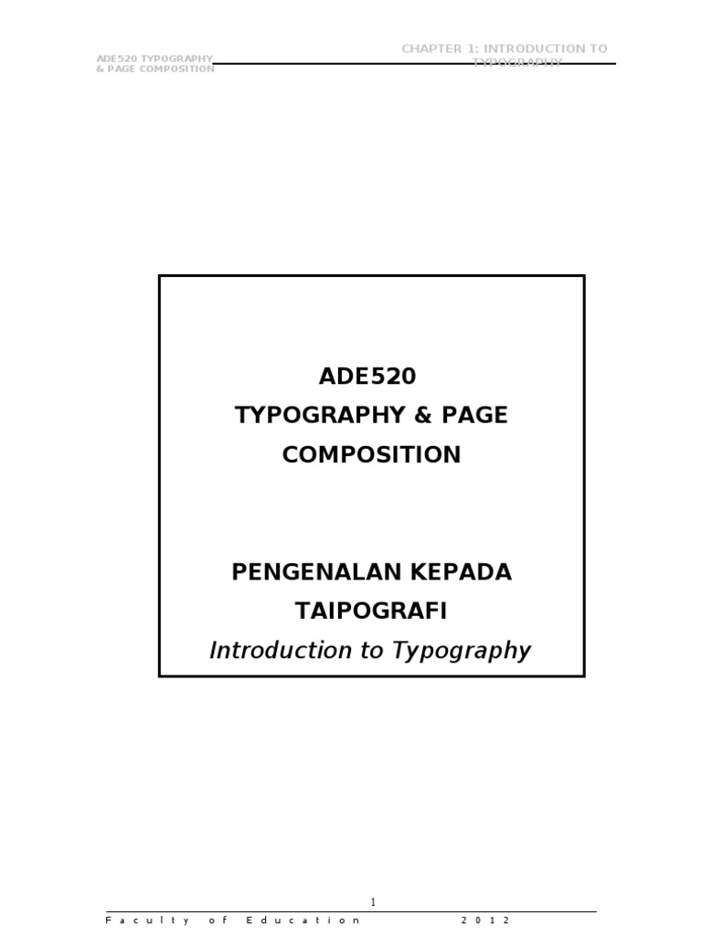 Chapter 1 - Introduction To Typography | PDF
