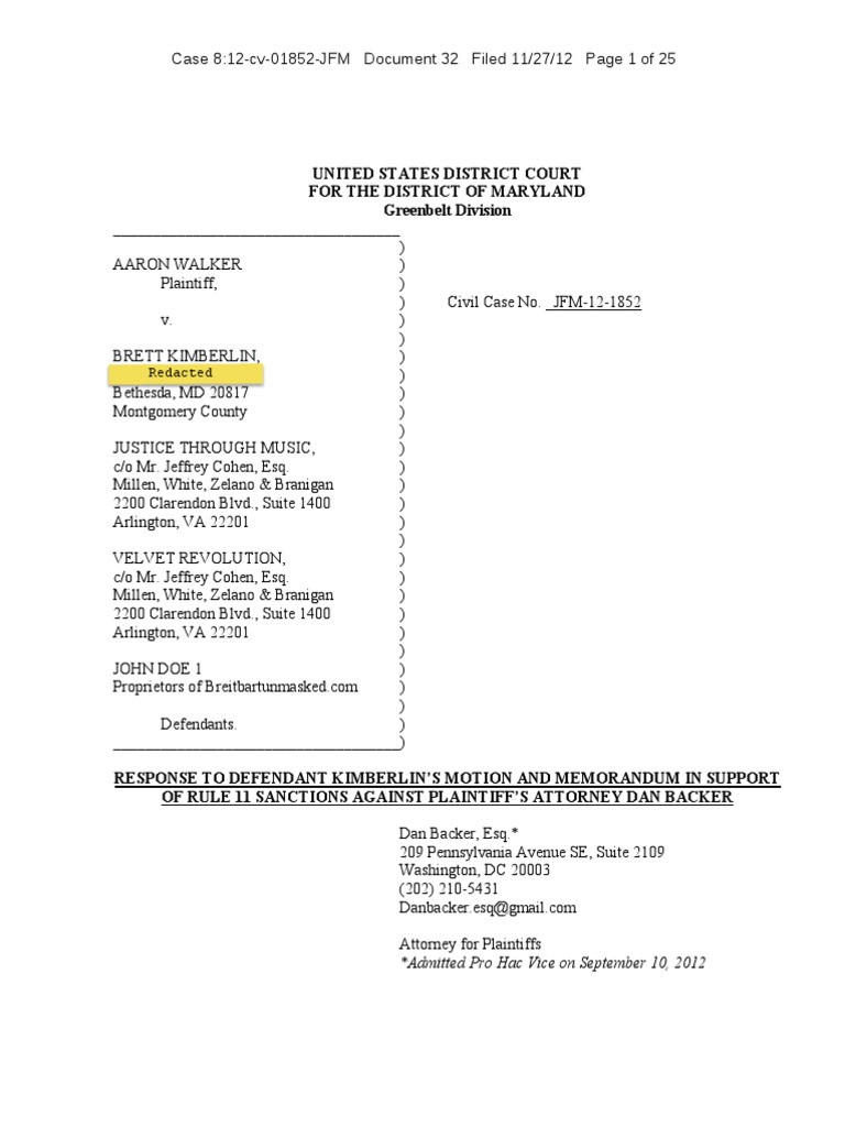 Backer Strikes Back | PDF | Lawsuit | Discovery (Law)