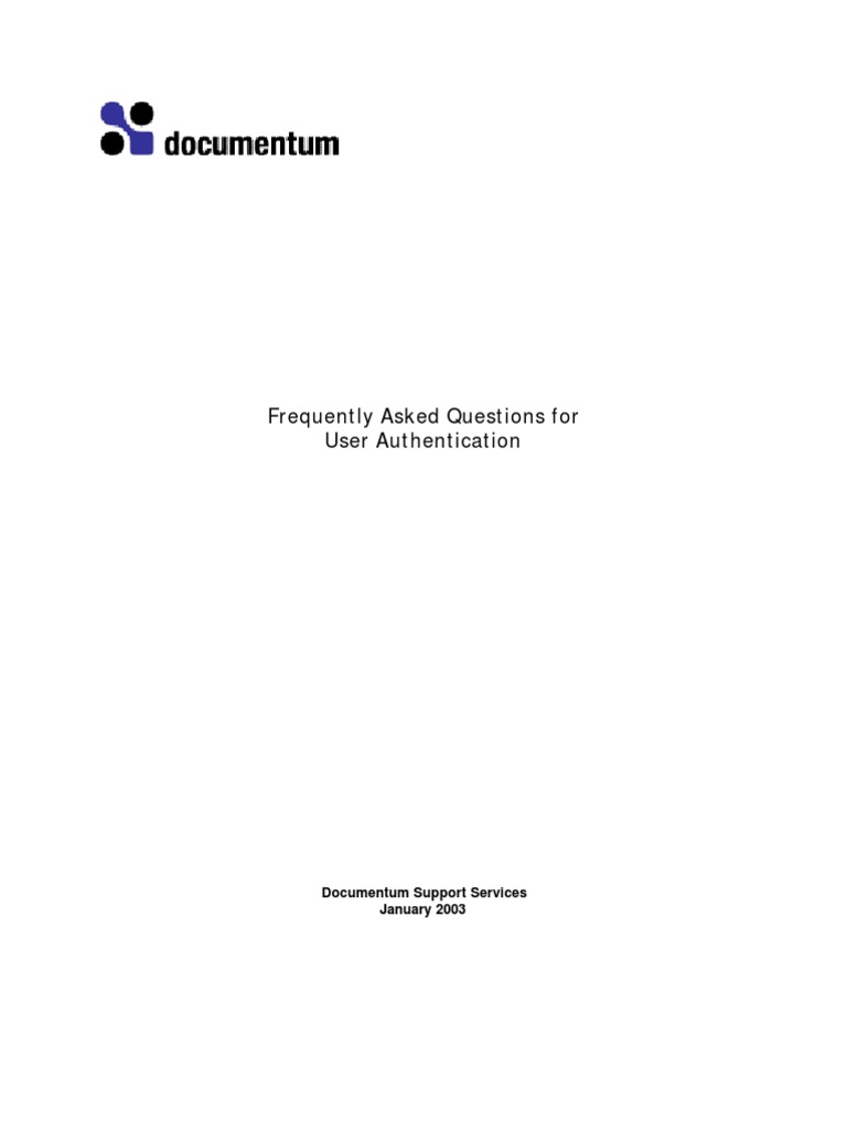 Documentum User Authentication FAQ | PDF | Active Directory | Microsoft ...