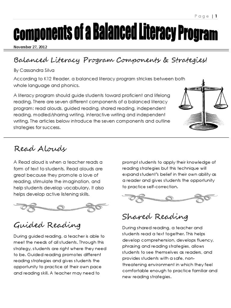 Balance Literacy Program | Download Free PDF | Reading (Process ...