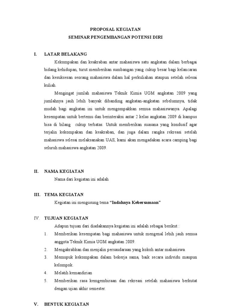 Proposal Camping | PDF