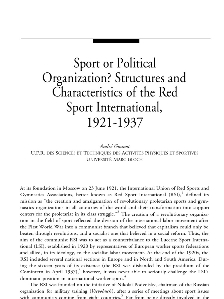 Structures of Red Sport International | PDF | Communist International ...