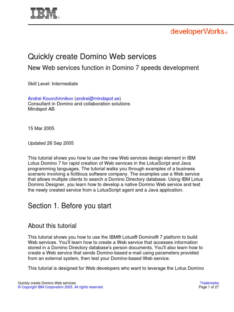 Quickly Create Domino Web Services | Download Free PDF | Ibm Notes ...