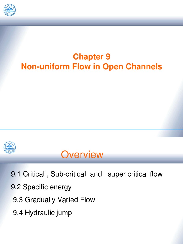 Ch9 Non-Uniform Flow in Open Channels | Materials Science | Continuum Mechanics