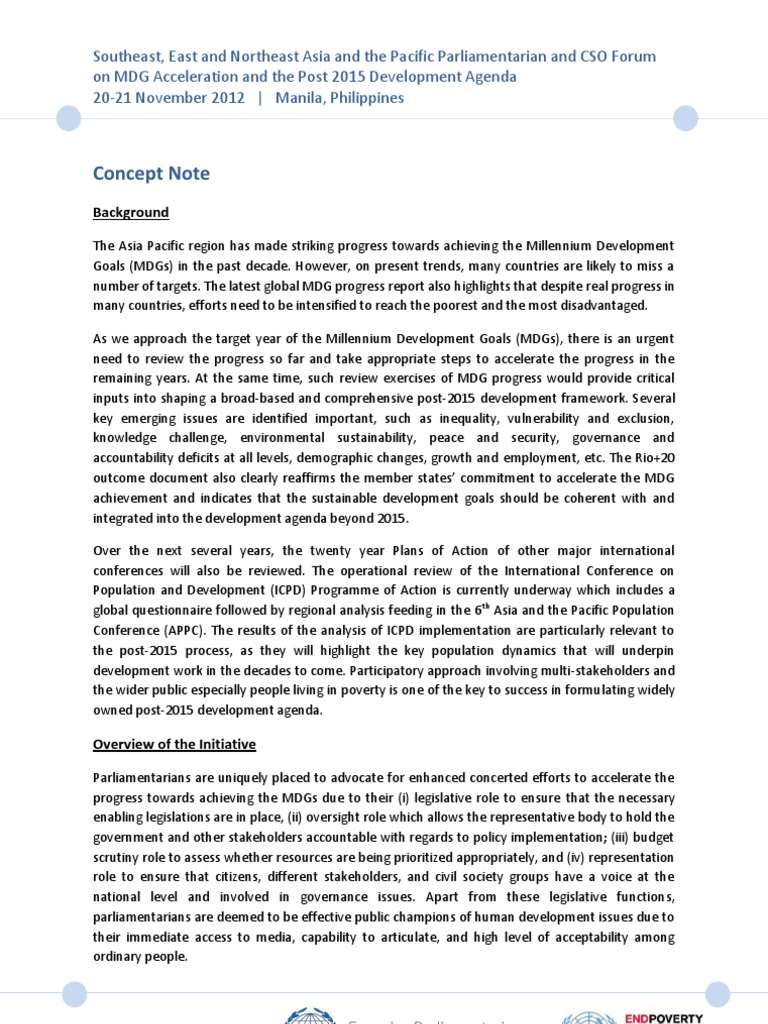 1 - Concept Note - Manila-20-21 Nov 2012 | PDF | Millennium Development ...