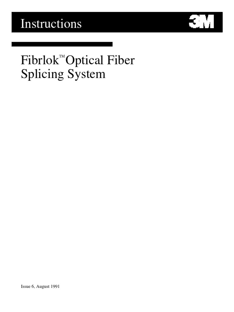 Fibrlok Optical Fiber Splicing System: Instructions | PDF | Optical ...