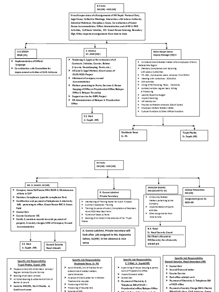 HR Organogram As On 06.08.2012 | PDF | Social Institutions | Social Science
