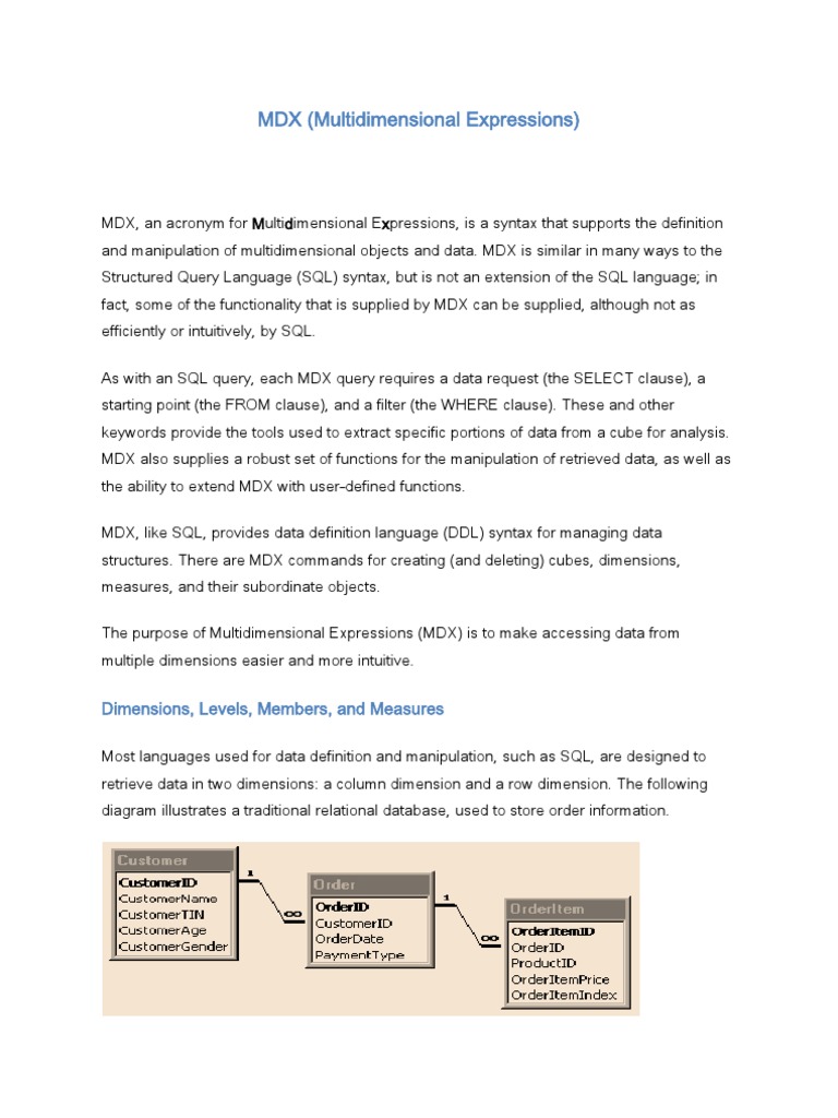 MDX (Multidimensional Expressions) | PDF