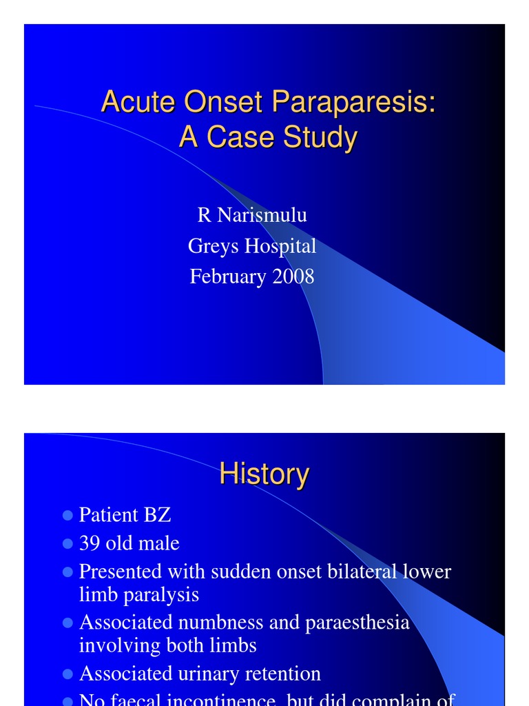 CP - Acute Onset Paraparesis | Multiple Sclerosis | Neurology