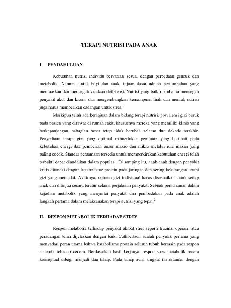 Terapi Nutrisi untuk Anak Sakit | PDF | Kesehatan Holistik