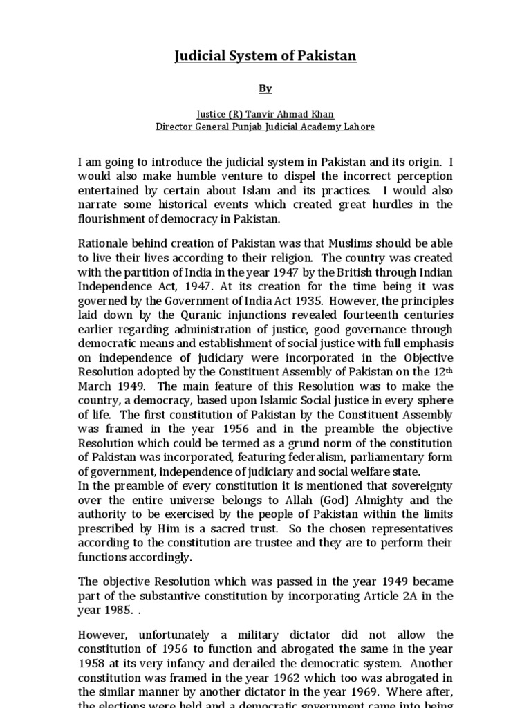 Overview of Pakistan's Judicial System | PDF | Supreme Courts | Judiciaries