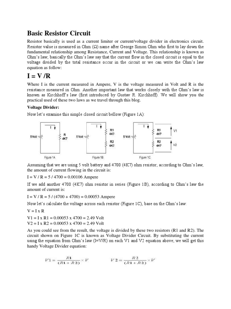 Basic Resistor Circuit | PDF | Electronic Circuits | Resistor