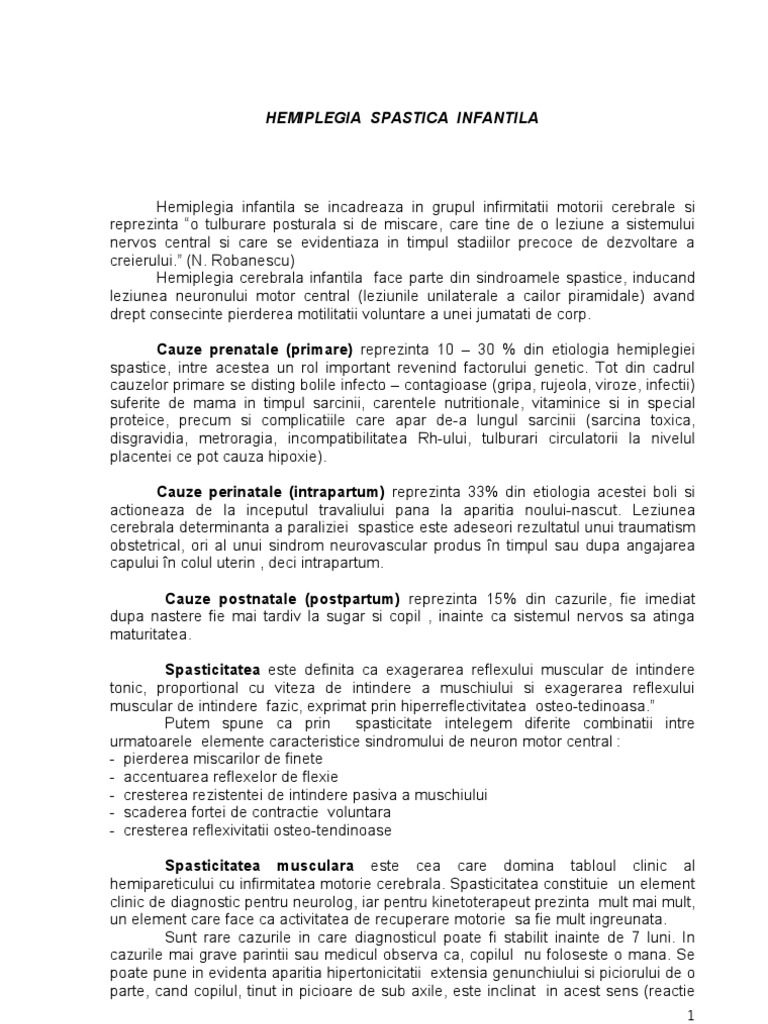 Hemiplegia Spastica Infantila | PDF