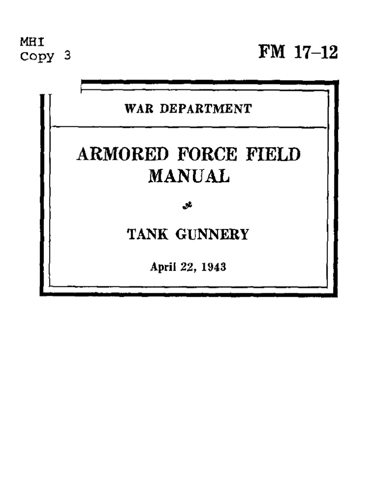US Army WWII Tank Gunnery Field Manual 17-12-1943 | PDF | Shell ...