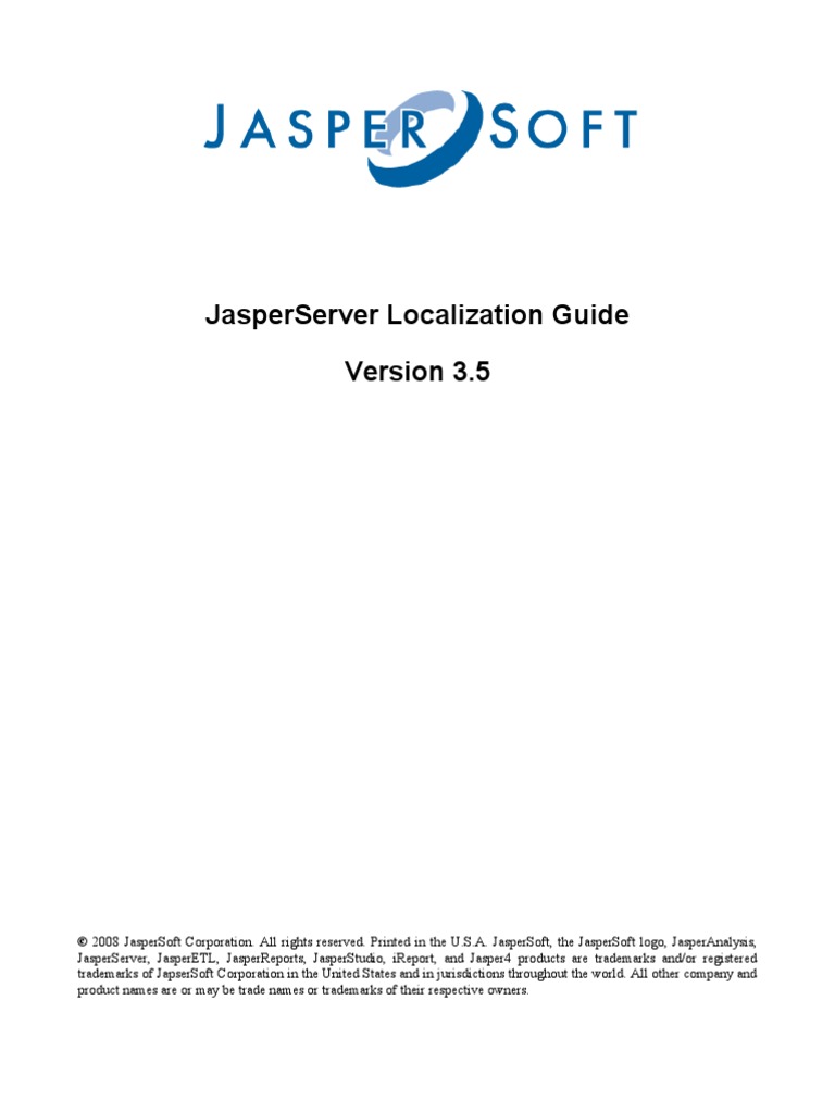 JasperServer Localization Guide | PDF | Portable Document Format | Xml