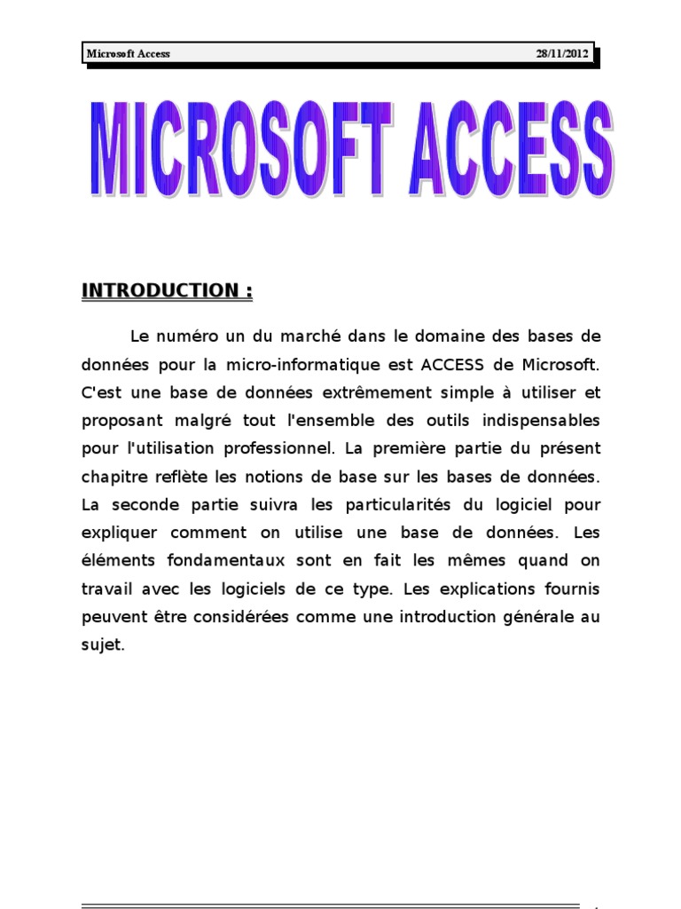 SGBDR | PDF | Microsoft Access | Bases de données