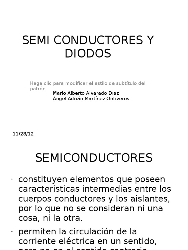 Semi Conductores y Diodos | PDF | Semiconductores | Dopaje (semiconductor)