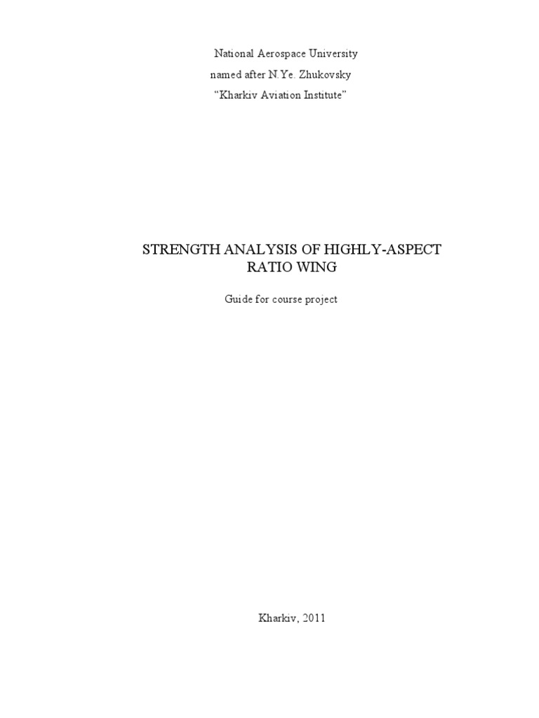 Strength Analysis of Air Plane Wing | PDF | Yield (Engineering) | Airplane