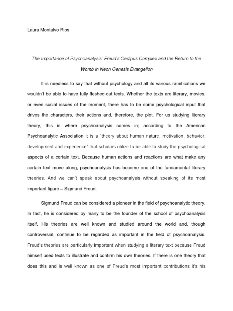 The Importance Of Psychoanalysis Freud S Oedipus Complex And The