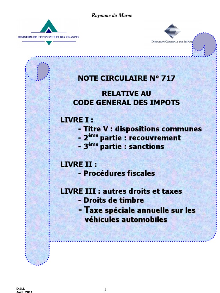 Note Circulaire 717 Tome3 | PDF | Facture | Sodles
