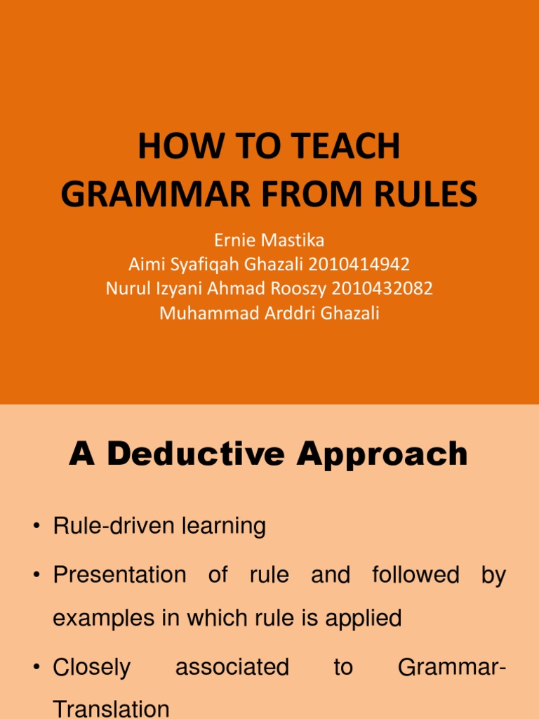 Grammar Presentation Pdf Grammar Human Communication
