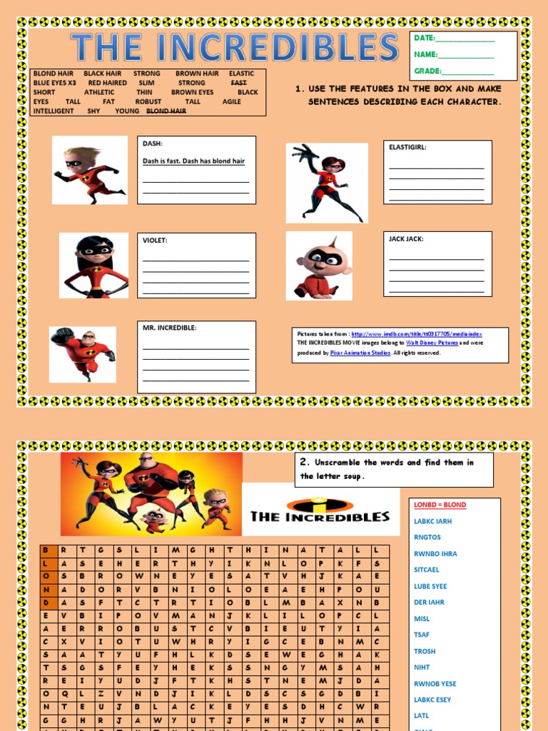 Incredibles Worksheet Letters Soup | PDF