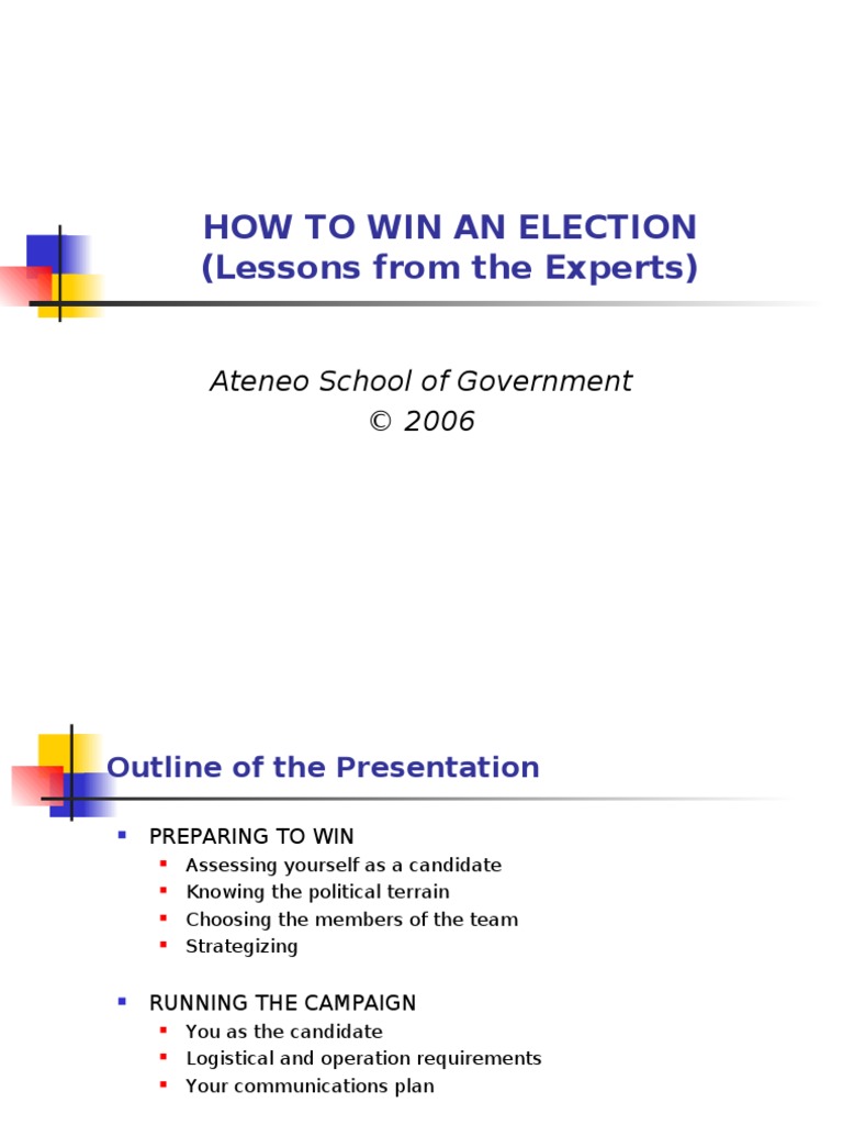How To Win An Election Presentation | PDF | Voting | Elections