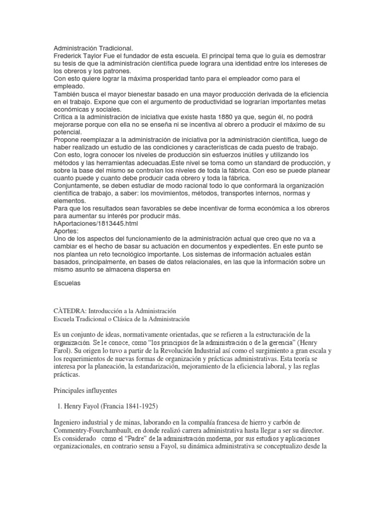 Administración Tradicional | PDF | Planificación | Economias