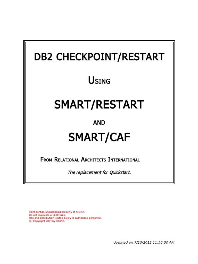 Smart Restart | PDF | Parameter (Computer Programming) | Ibm Db2