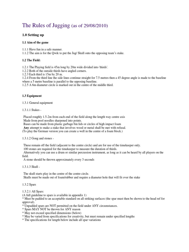 Jugger Game Rules and Setup Guide | PDF | Referee | Sports