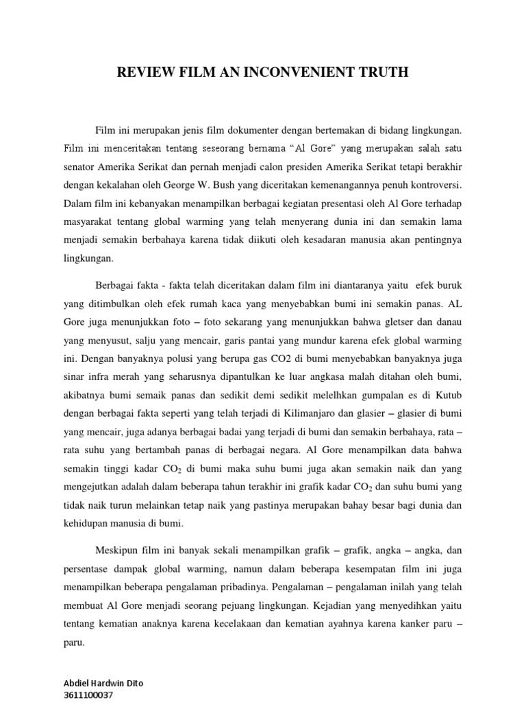 Review Film Dokumenter Al Gore: An Inconvenient Truth | PDF | Politik ...