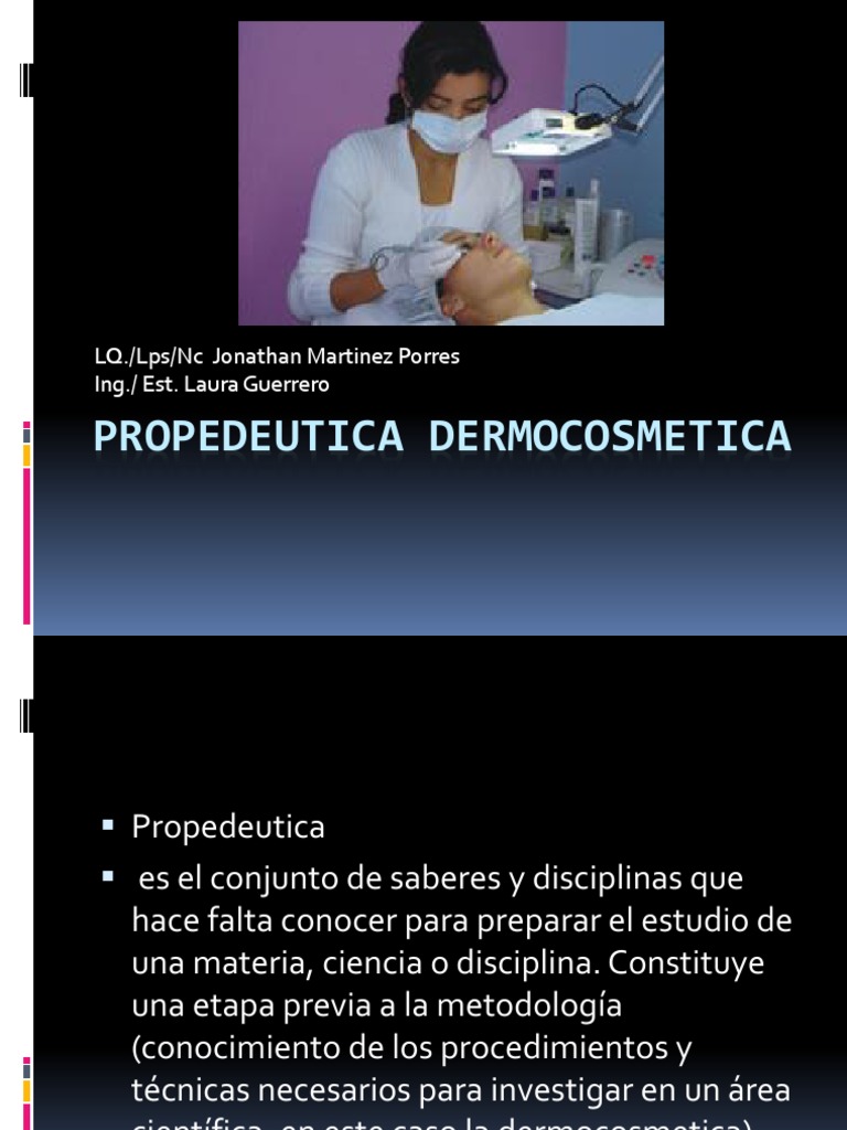 Propedeutica DermOCOSMETICA | PDF | Piel | Sistema tegumentario