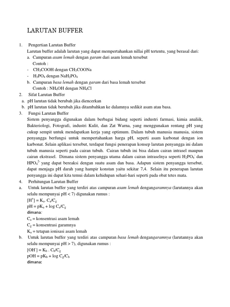 Larutan Buffer | PDF