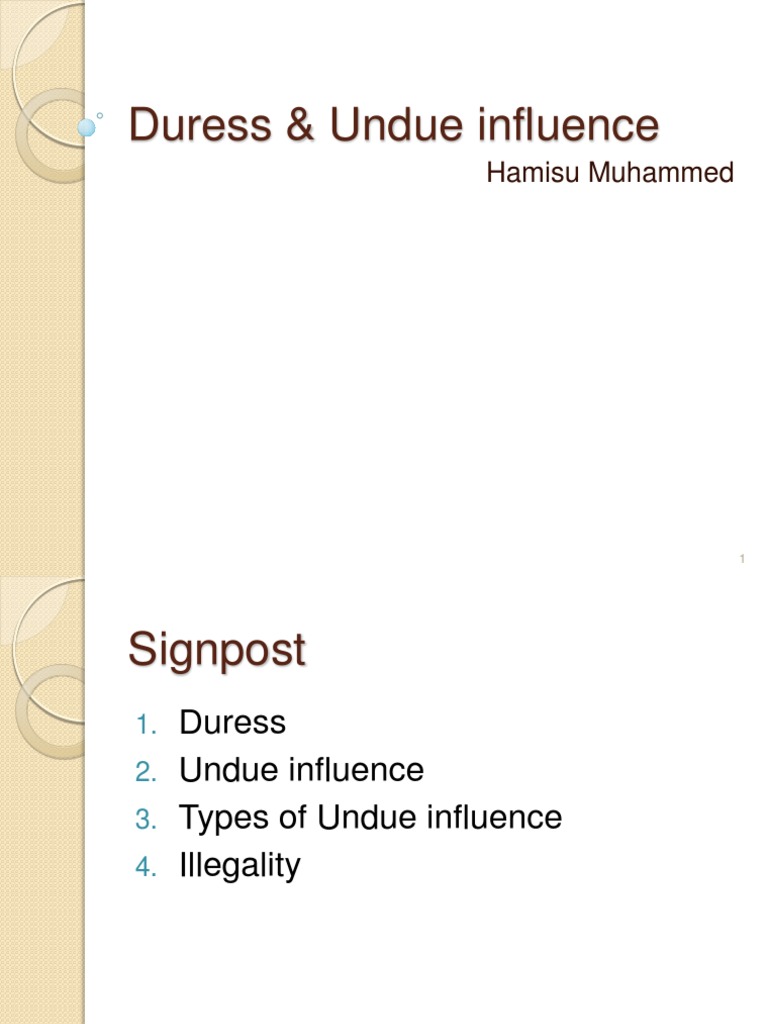 Types of Duress Explained | PDF | Law