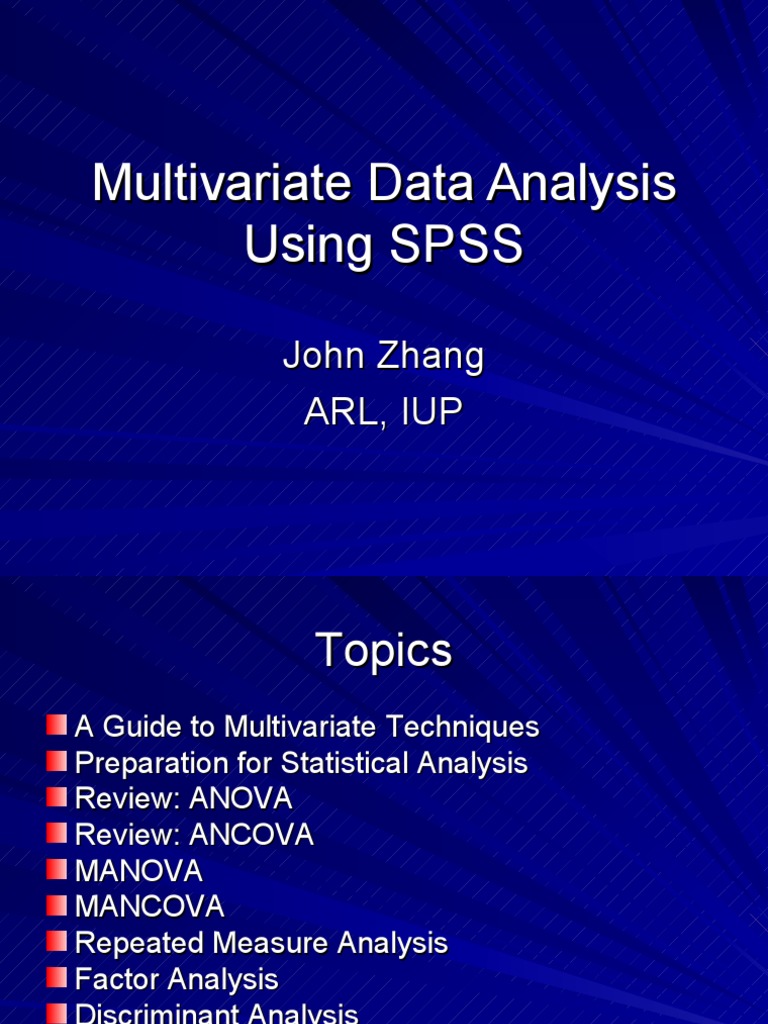 Multivariate Data Analysis Using Spss Pdf Analysis Of Covariance Principal Component Analysis