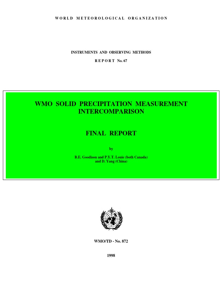 Wmo Solid Precipitation Measurement Intercomparison | PDF ...