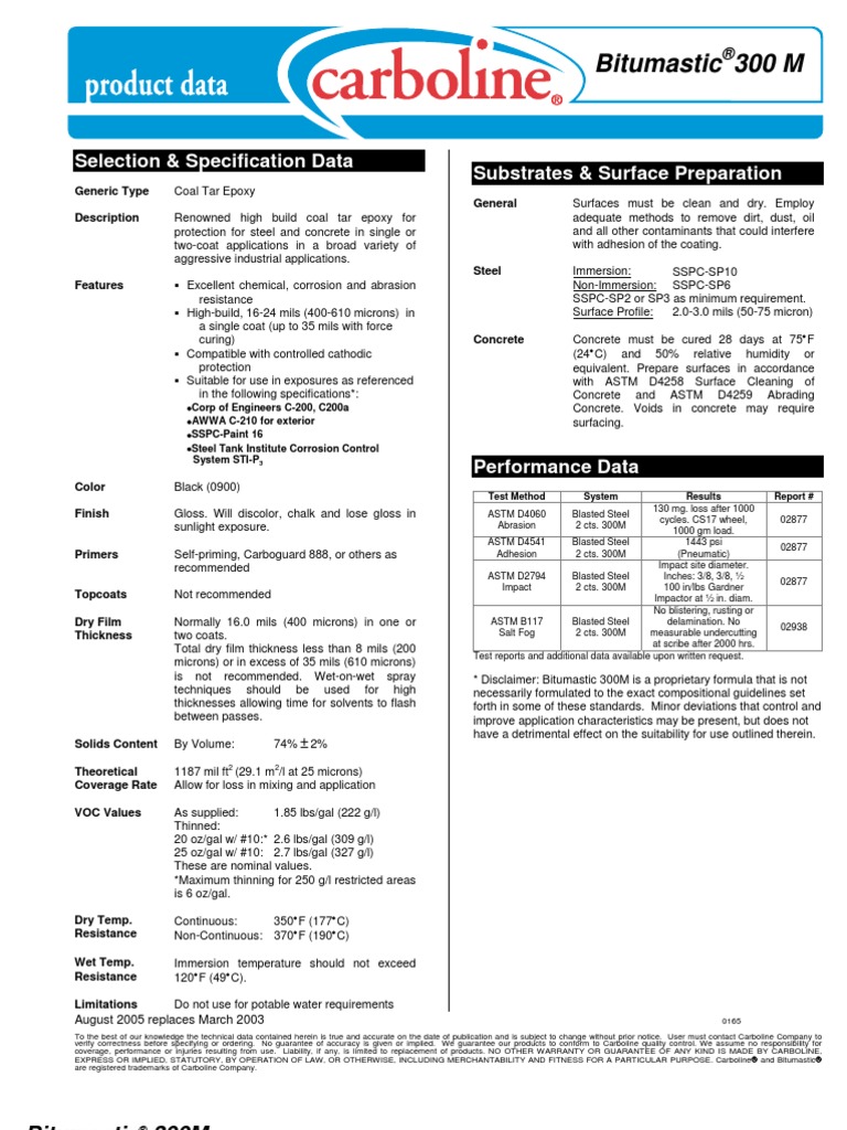 Bitumastic 300M | PDF | Computers | Technology & Engineering