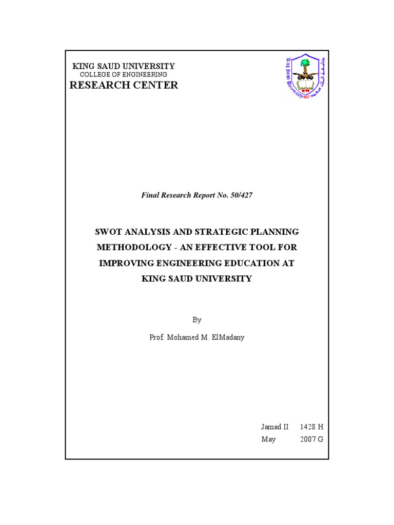 SWOT Analysis for Engineering Education | PDF | Engineering | Strategic ...