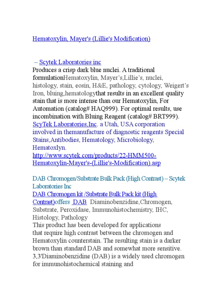 DAB Chromogen Kit Substrate Bulk Pack Kit Hematoxylin Mayer's Citrate ...