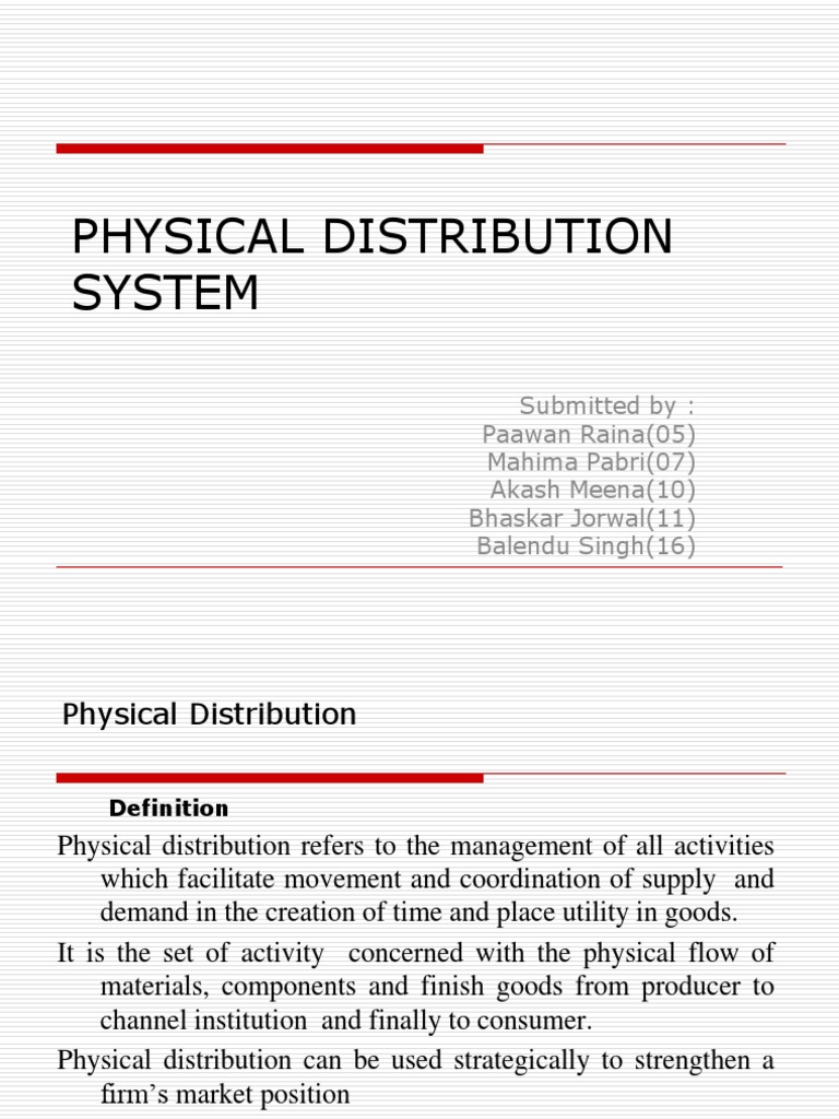 Physical Distribution System | PDF | Containerization | Transport