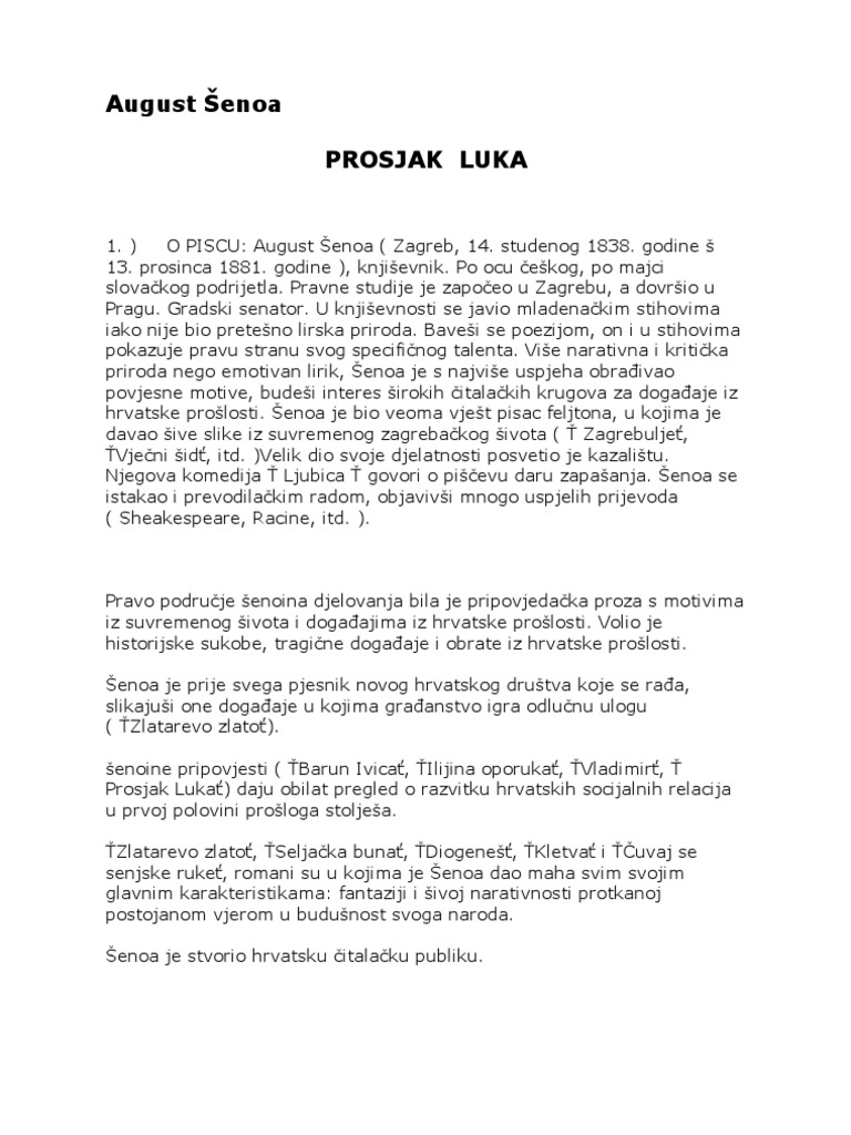 Prosjak Luka Verzija 3 | PDF