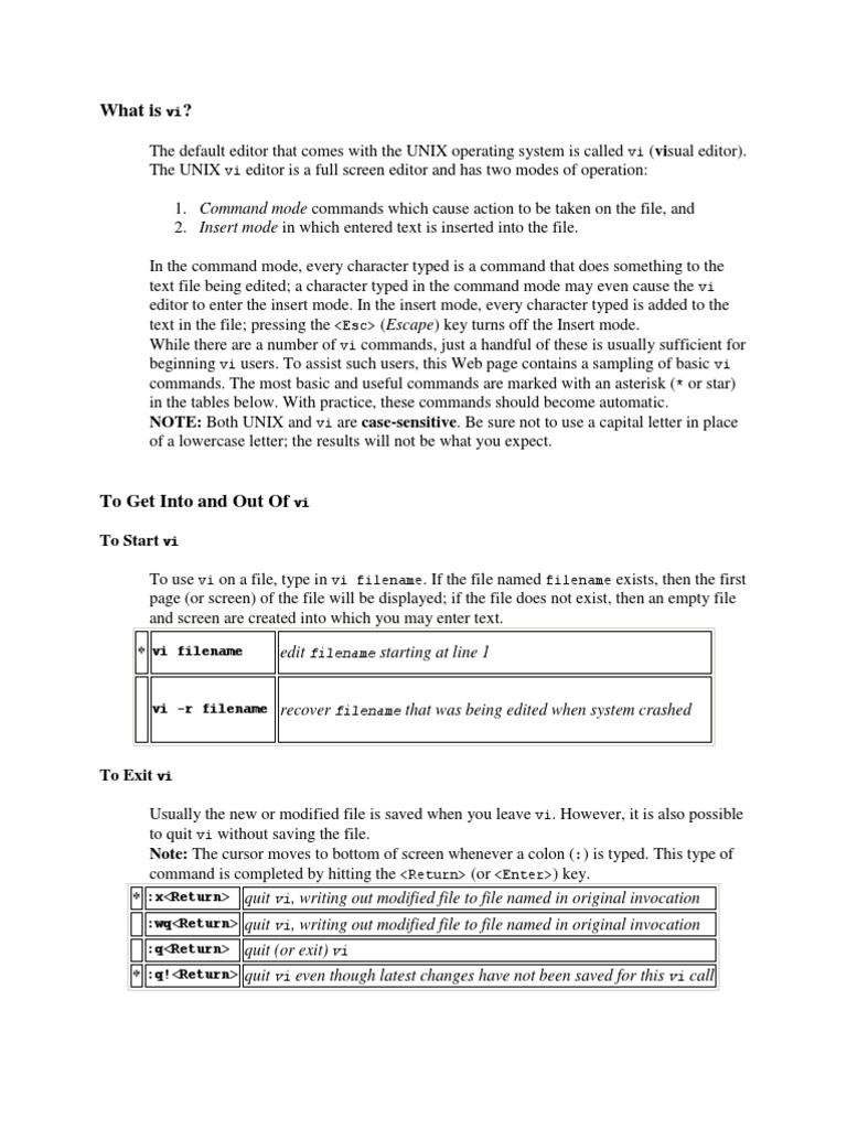 What Is VI | PDF | Filename | Text File
