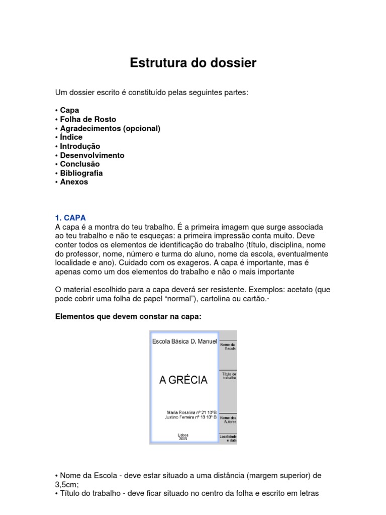 Estrutura Do Dossier | PDF