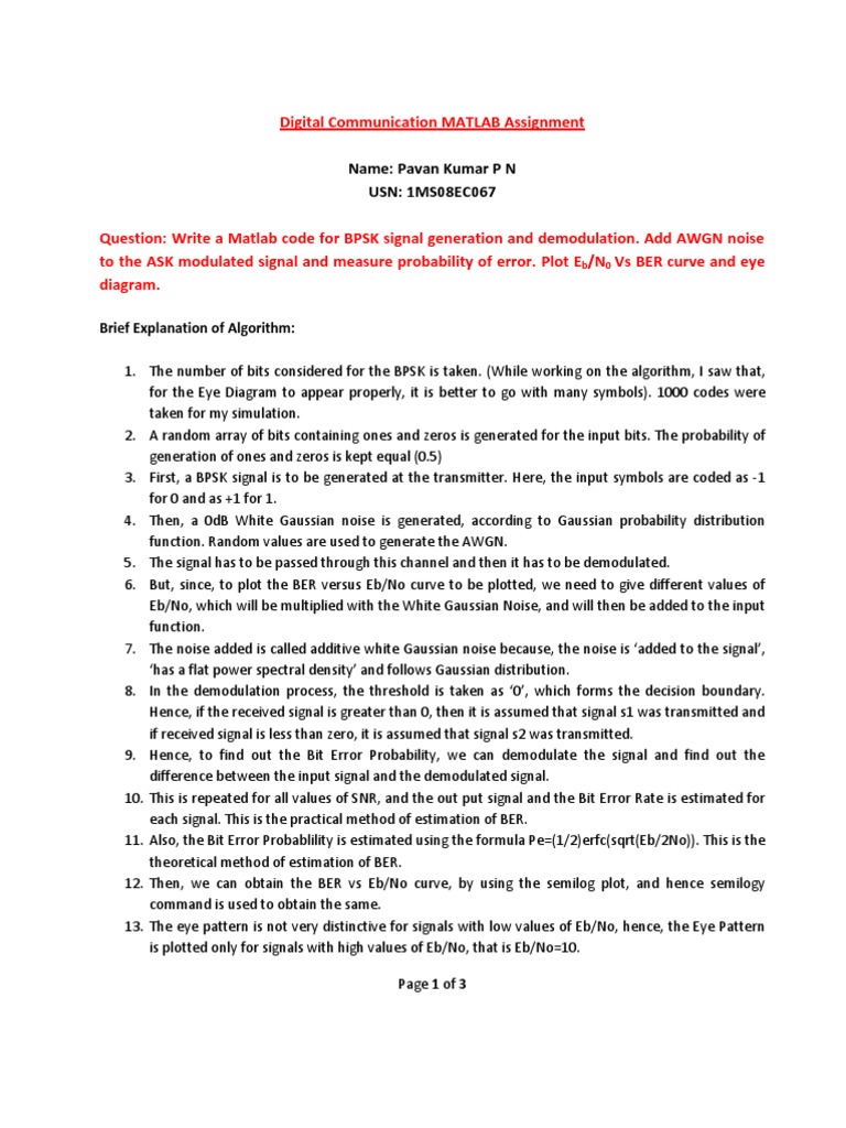 MATLAB BPSK Signal Analysis | PDF | Media Technology | Algorithms