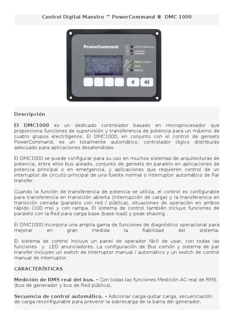 Power Command Dcm1000 | PDF | Relé | Generador eléctrico