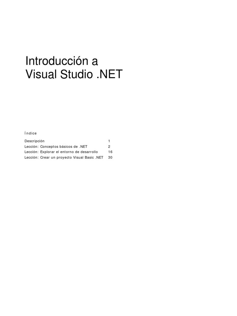 Introduccion | PDF | .NET Framework | Microsoft Visual Studio