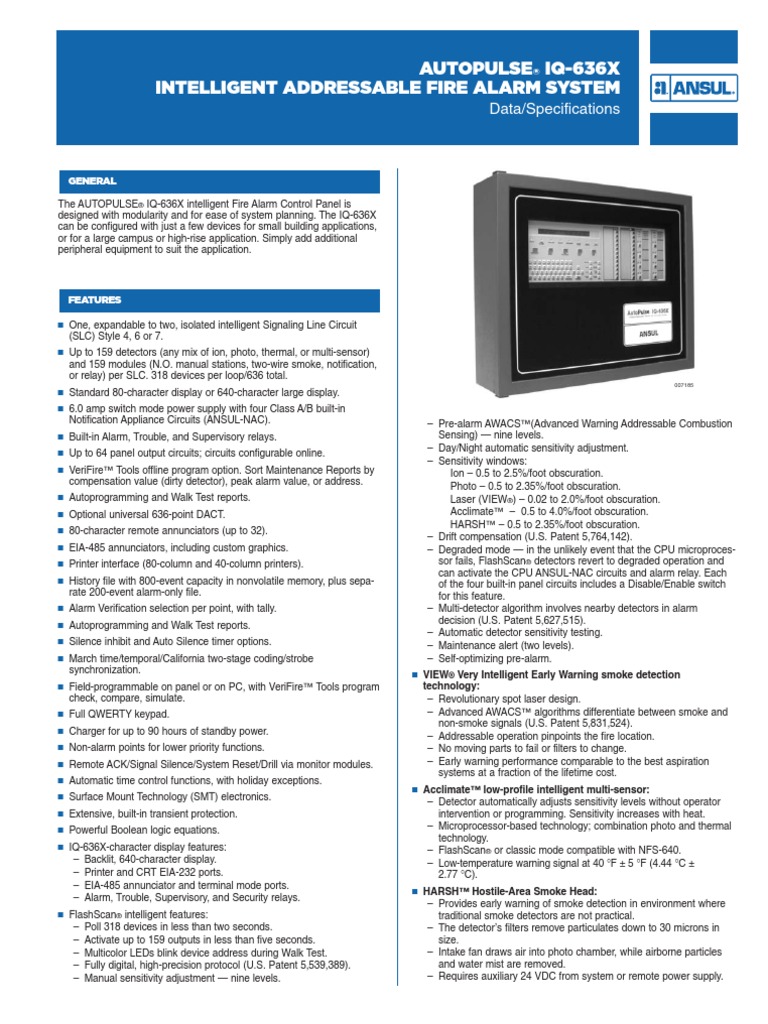 Ansul IQ-636X Control Panel IOM | PDF | Relay | Equipment