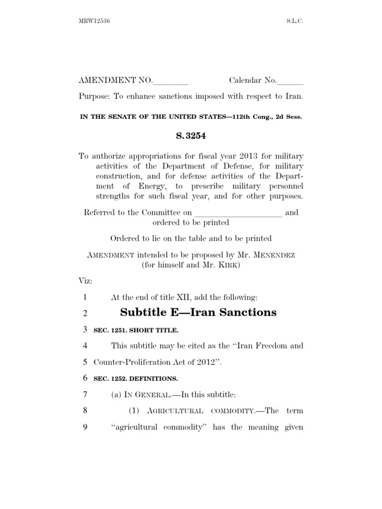 Iran NDAA (As Filed) PDF | PDF | Office Of Foreign Assets Control ...