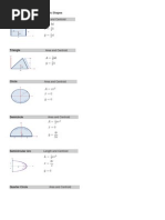 Centroids of Common Geometric Shapes | PDF | Area | Circle